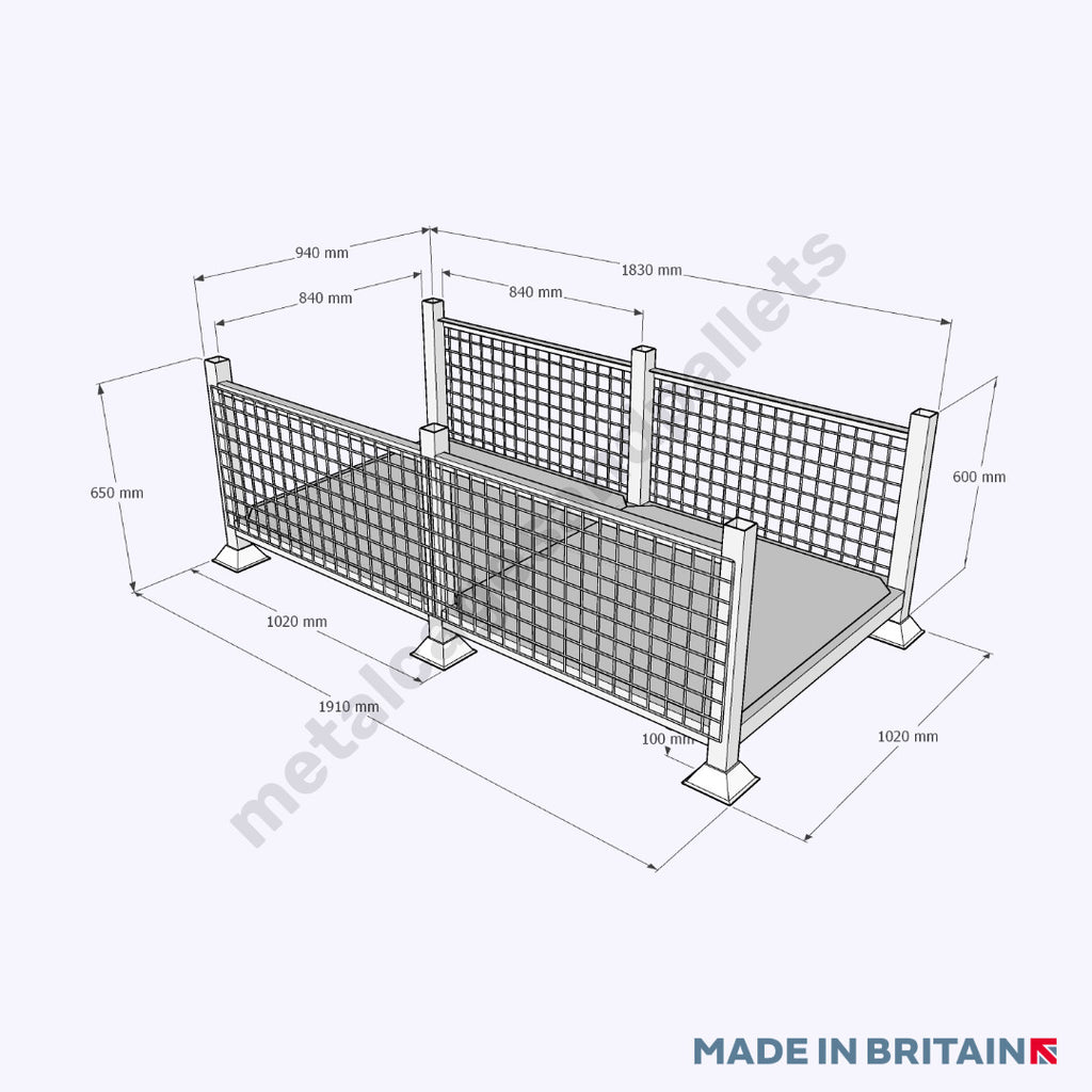 Long Storage Stillage With Mesh Sides 1000KG SWL £420