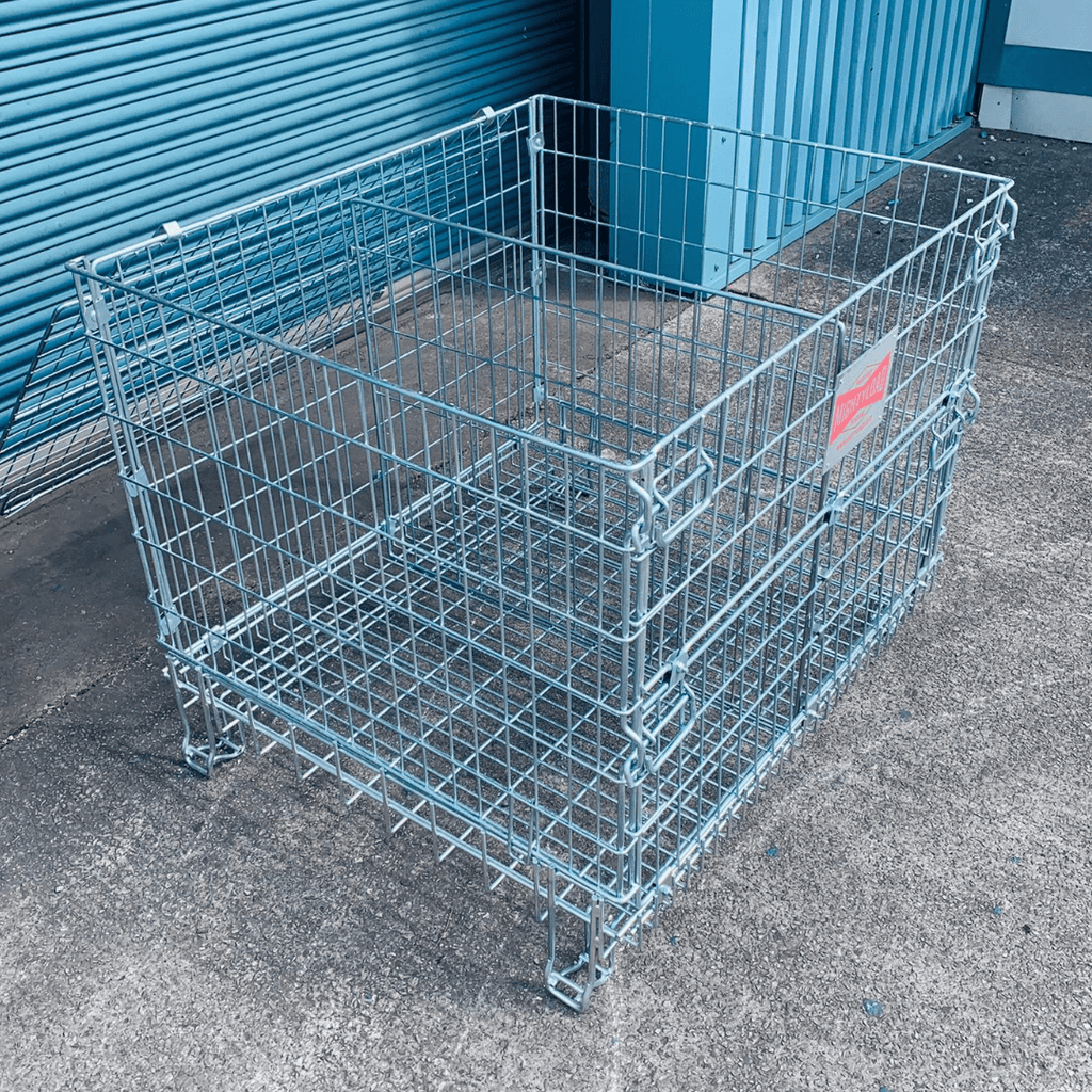 Stackable & Foldable Wire Mesh Pallet Cage (1000x1200w1000d) £139