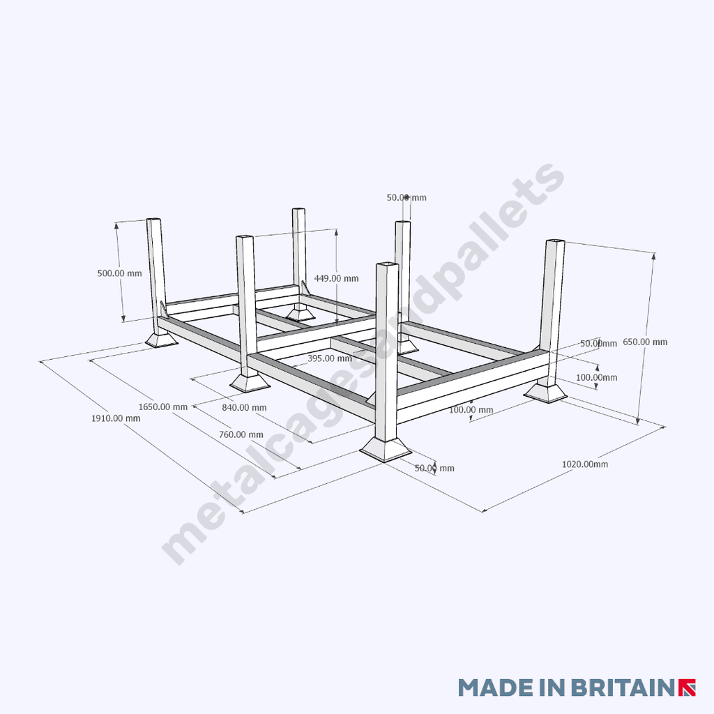 Long Metal Post Pallets (Up to 2.8m) – Customise & Buy From £220