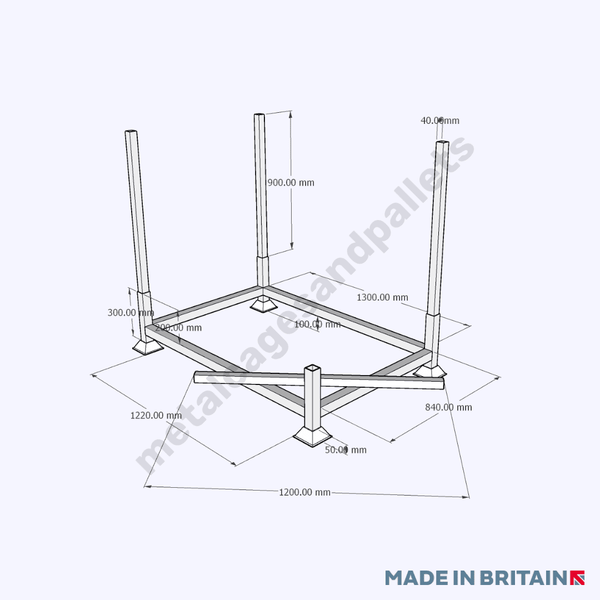 Budget Metal Post Pallet with Demountable Legs £175