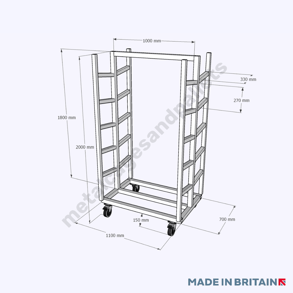 Mobile Pipe Transportation Trolley (with Braced Sides) £499