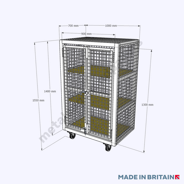 Heavy Duty 2 Door Parcel Cage With 2 Shelves £715