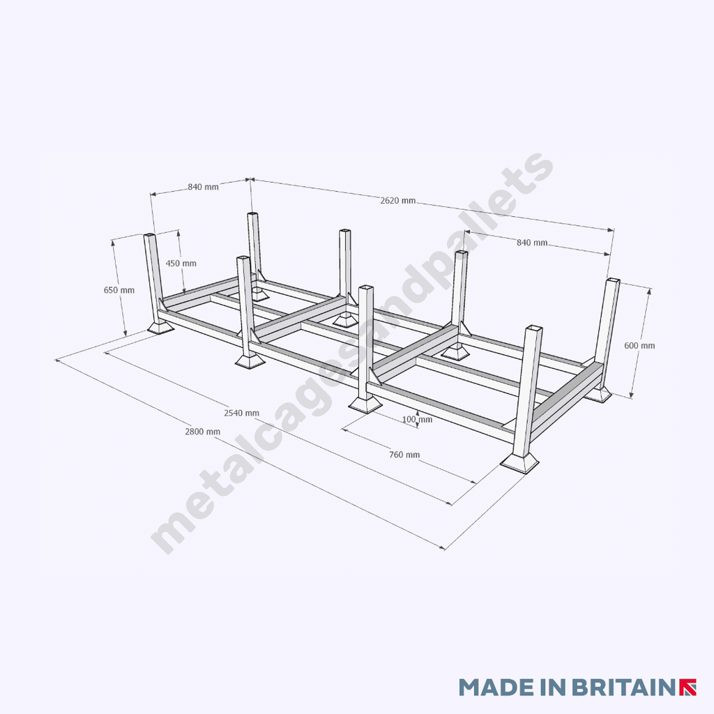 Long Metal Post Pallets (Up to 2.8m) – Customise & Buy From £220