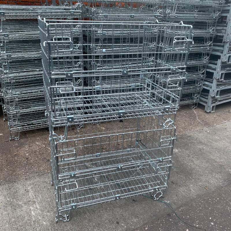 USED Half Euro Collapsible Wire Mesh Pallet Cage