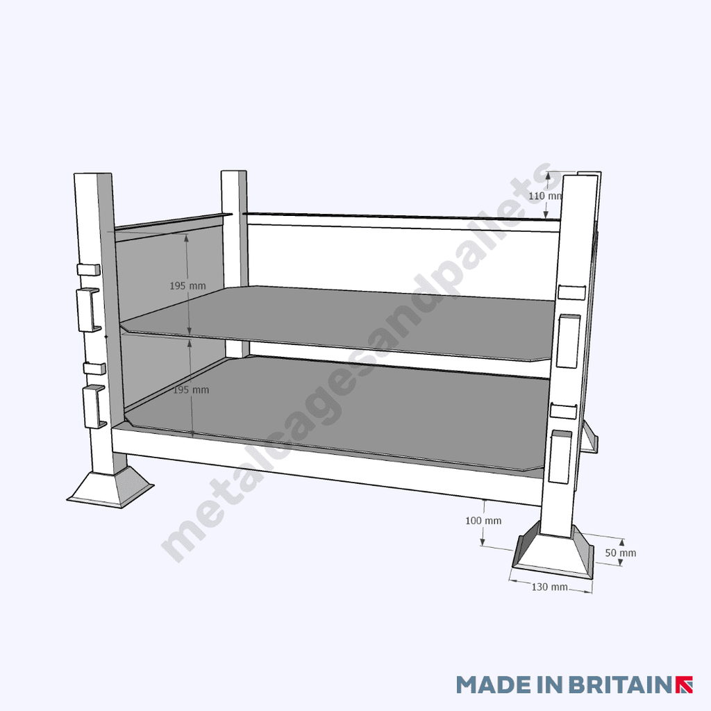 Metal Stillage with Solid Sides and Double Drop Fronted Doors £315