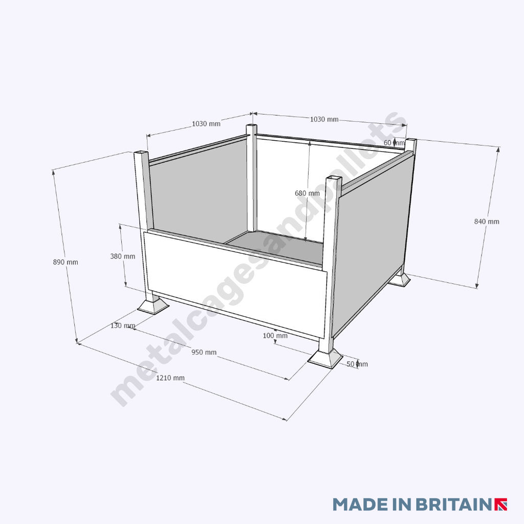 Half Sided Stillage Bin £185. Choose Your Size