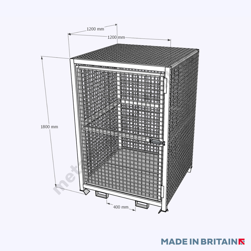 Argon Gas Cage with Solid Base & Forklift Guides- Fully Assembled £690
