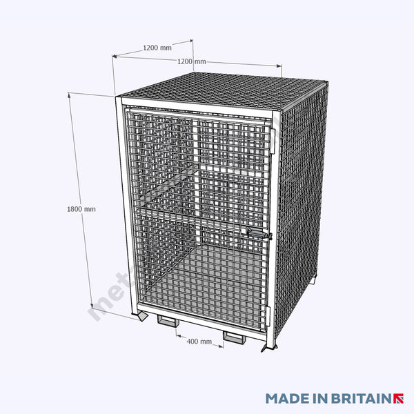 Argon Gas Cage with Solid Base & Forklift Guides- Fully Assembled £690