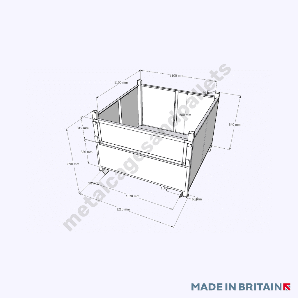 Heavy Duty Stillage Inc Half Drop Front (Reinforced Base/Sides) £250