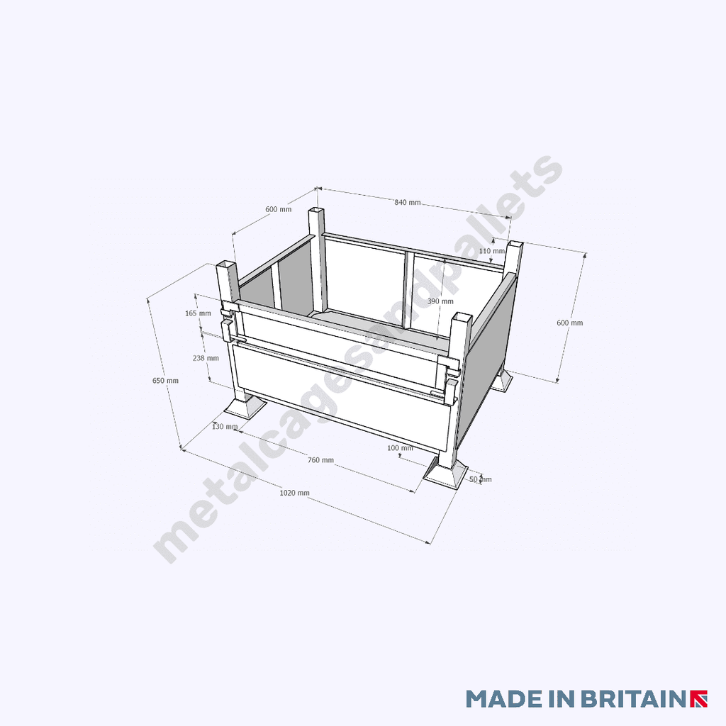 Heavy Duty Stillage Inc Half Drop Front (Reinforced Base/Sides) £250