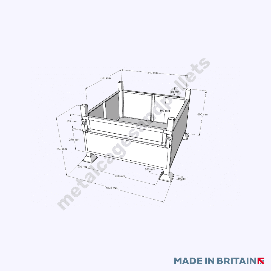 Heavy Duty Stillage Inc Half Drop Front (Reinforced Base/Sides) £250
