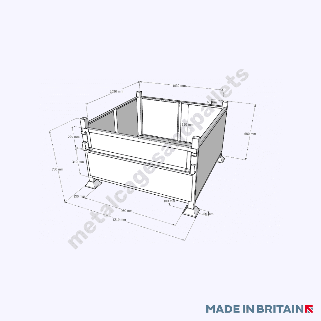 Heavy Duty Stillage Inc Half Drop Front (Reinforced Base/Sides) £250