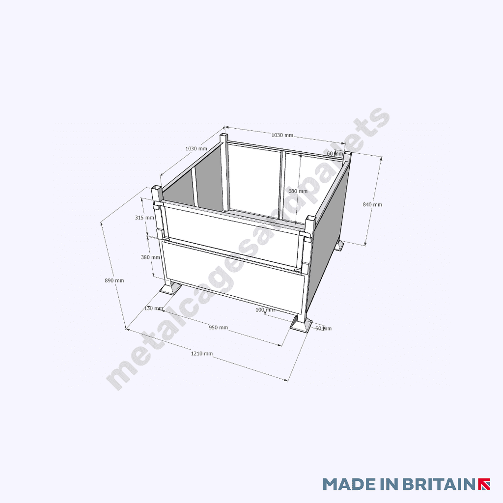 Heavy Duty Stillage Inc Half Drop Front (Reinforced Base/Sides) £250
