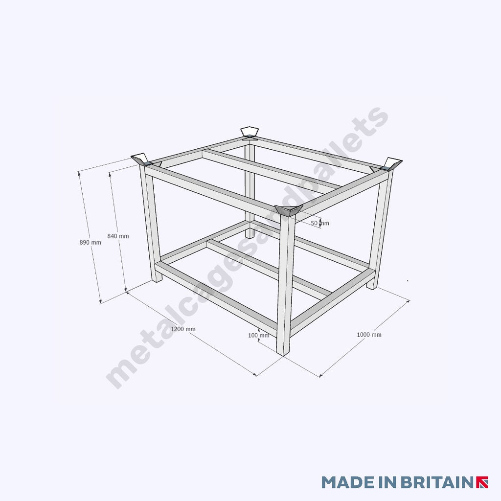 IBC Stand 1000KG Load Capacity, 650/890h x 1200w x 1000d