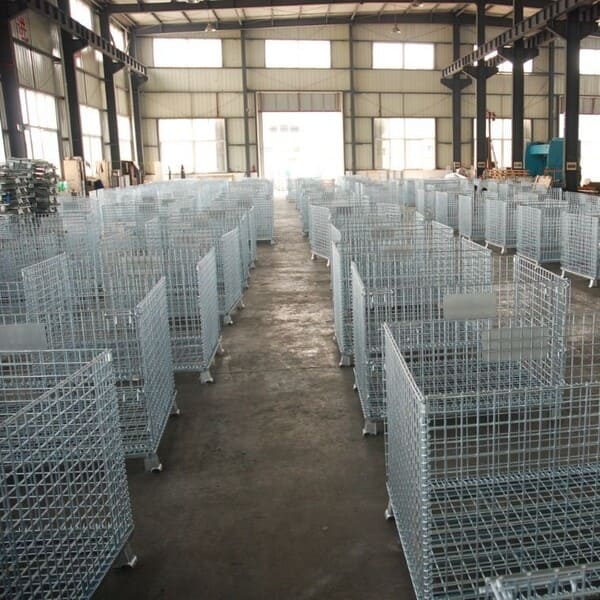 Collapsible Wire Mesh Pallet Cage, 700KG Capacity, Galvanised. £139