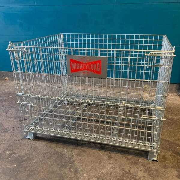 USED Collapsible Wire Mesh Pallet Cage, 700KG Capacity. £70