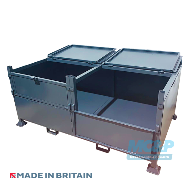Double Width Lockable Stillage Box With Half-Drop Fronts £780