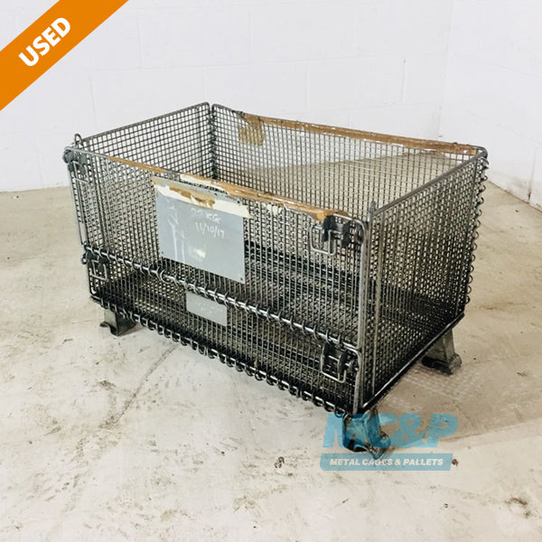 Galvanised/Collapsable Half Drop Front Mesh Stillage - USED £25+vat