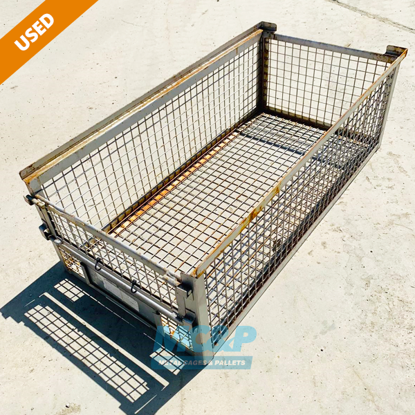 Galvanised Metal Half Drop Front Mesh Stillage - £12+vat USED