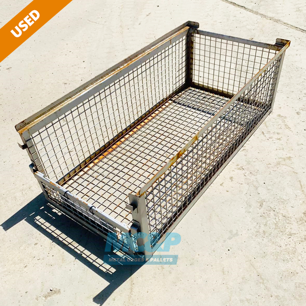 Galvanised Metal Half Drop Front Mesh Stillage - £12+vat USED