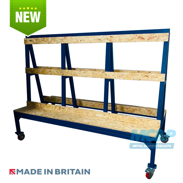 Large A Frame Glass Stillage Trolley (Tall Profile). £745