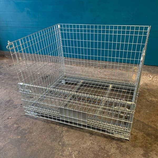 Collapsible Wire Mesh Pallet Cage, 700KG Capacity, Galvanised. £139