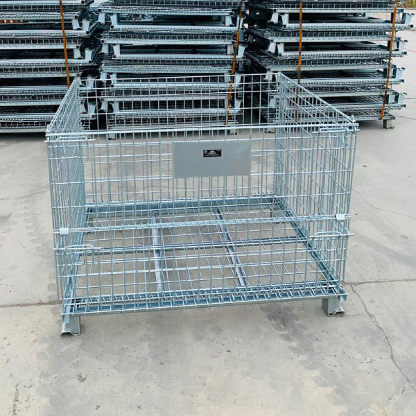 Collapsible Wire Mesh Pallet Cage, 700KG Capacity, Galvanised. £139