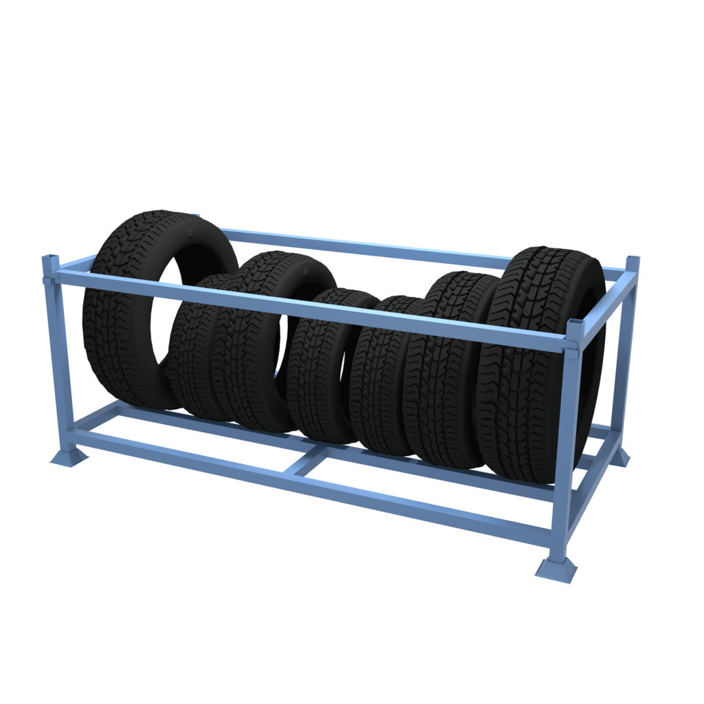 Stackable Tyre Stillage Rack With Lift Off Front. £580.