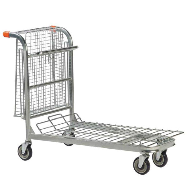 Nestable Stock Trolley With Folding Basket + 500KG Load Capacity